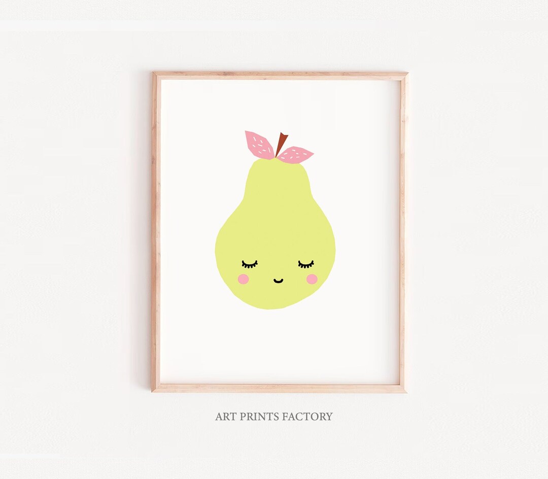 Girl Nursery Art, Cute Pear Print, Pear Illustration, Baby Girl ...