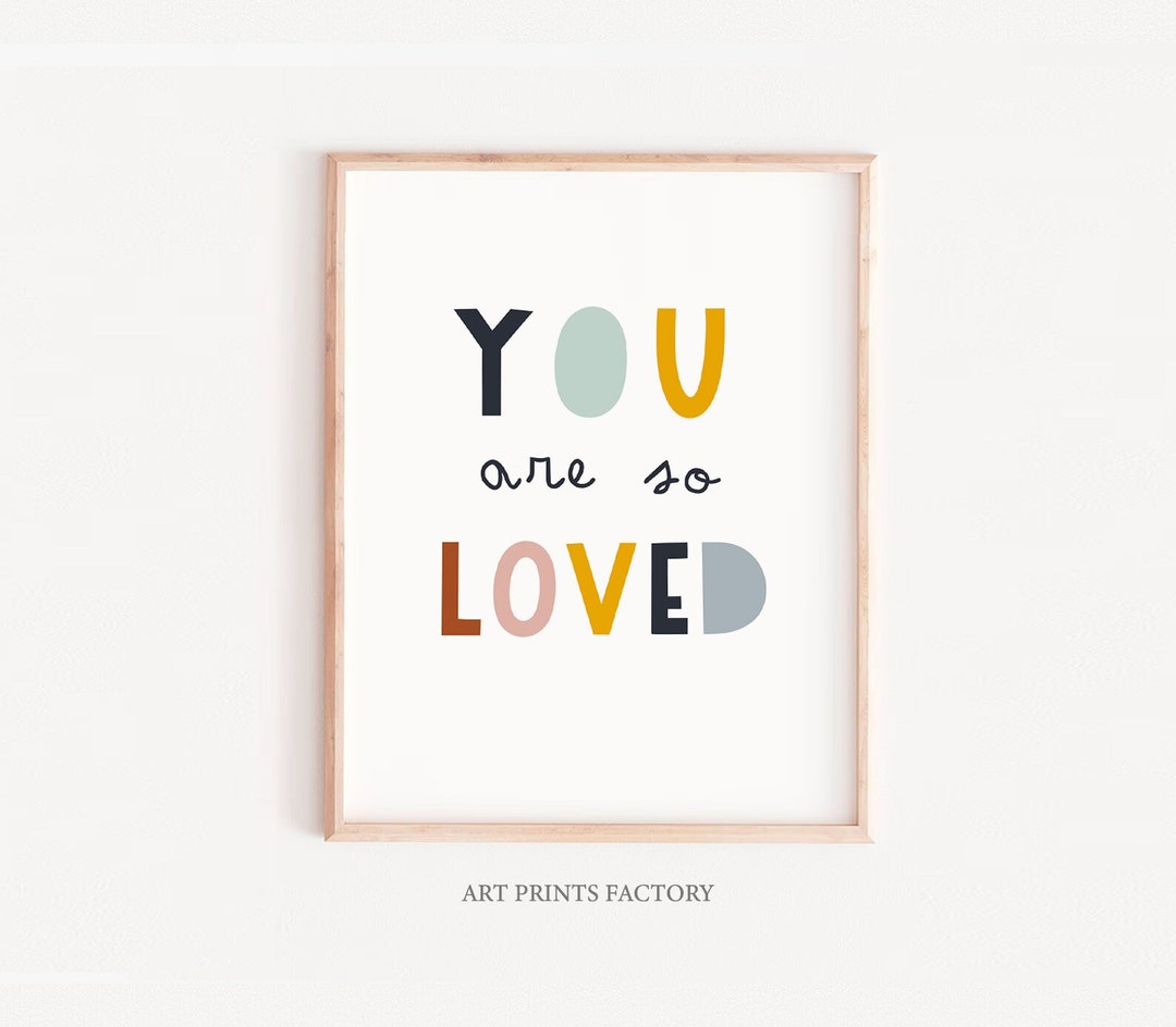 Digital Download, You Are Loved, Neutral Colors, Nursery Printable ...