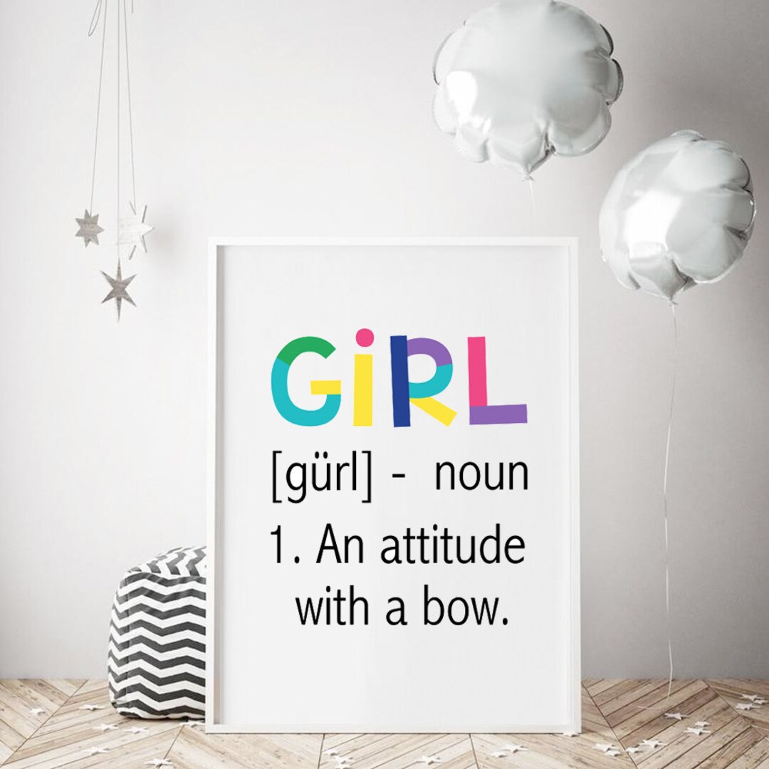 Girl Definition Print Rainbow Colordefinition Print Quote - Etsy