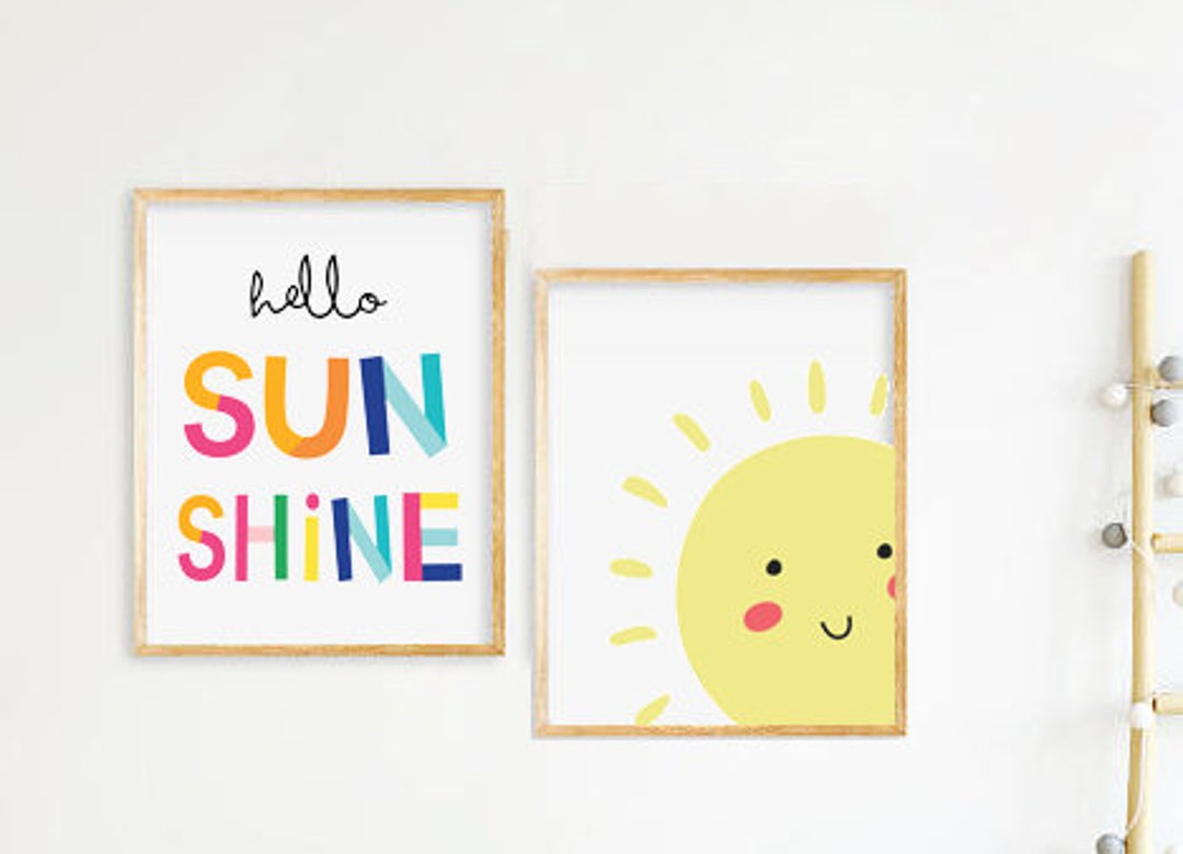 Sunshine Nursery Print Set, Hello Sunshine Decor (digital Download) - Etsy