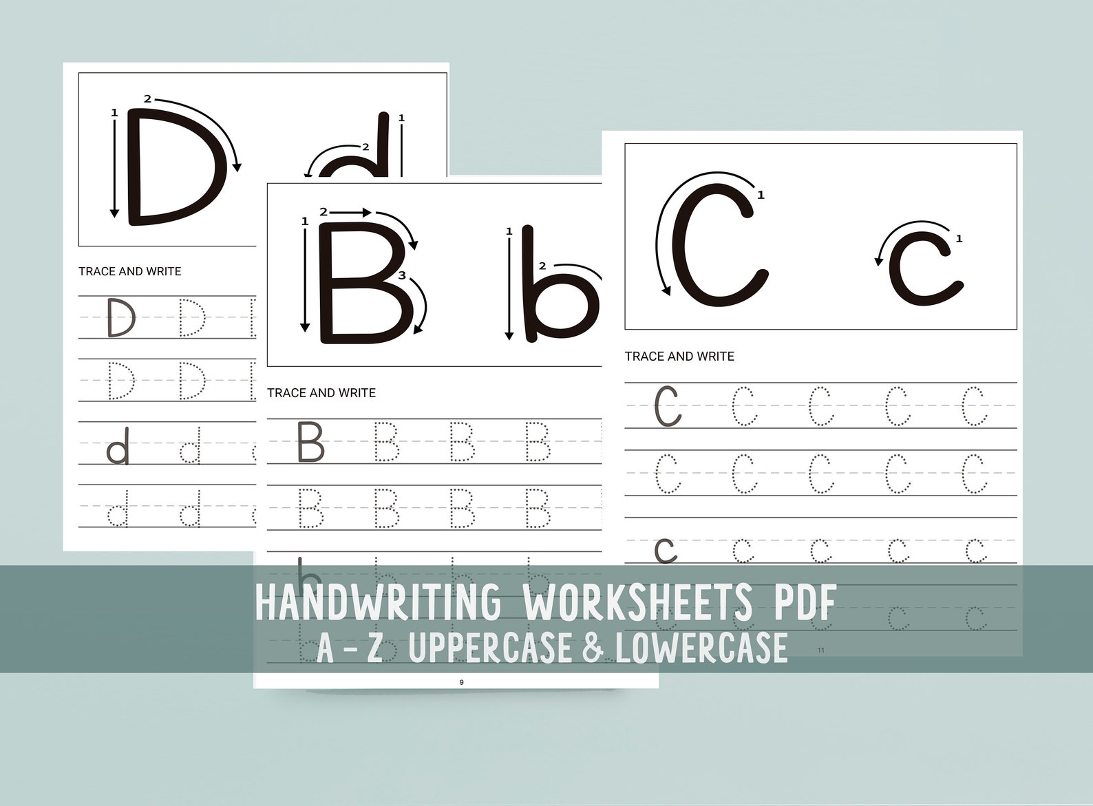 Handwriting Practice Sheets Uppercase Lowercase Handwriting - Etsy