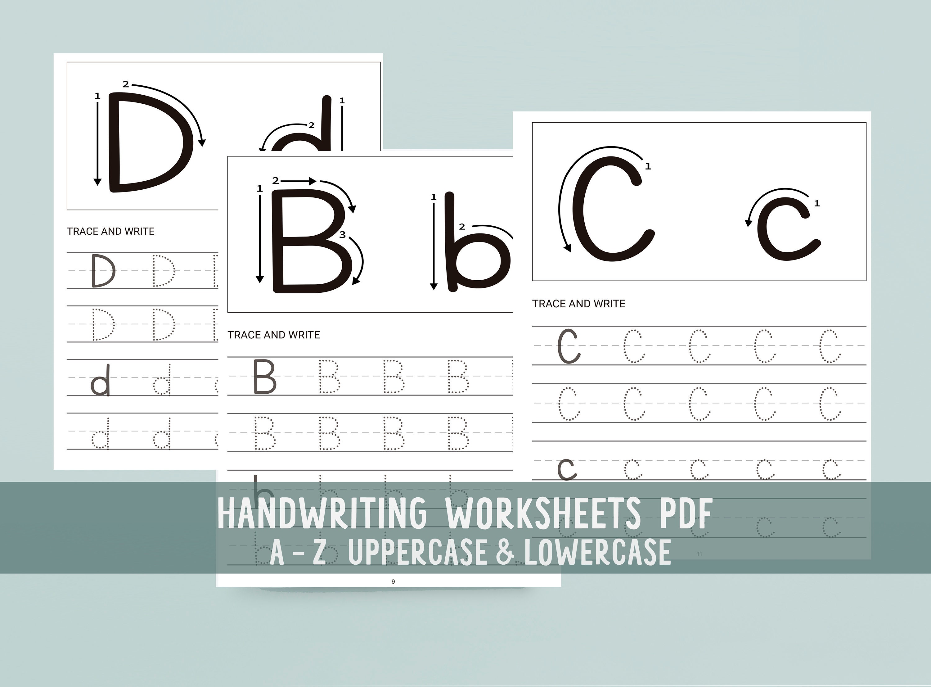 Handwriting Practice Sheets Uppercase Lowercase Handwriting - Etsy