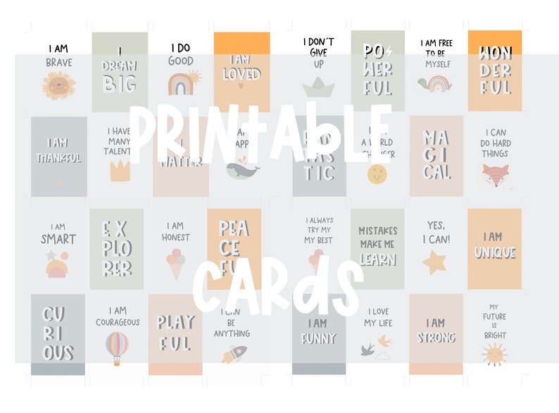 32 Affirmation Cards Positive Cards Daily Cards Affirmation | Etsy