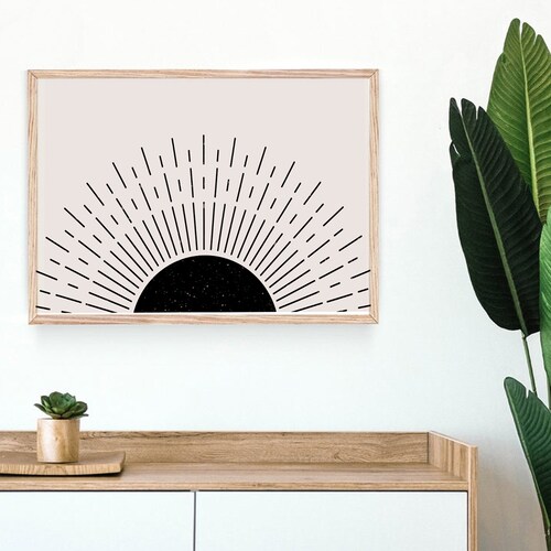 Mid Century Sun Modern Printable Art Boho Decor Abstract - Etsy