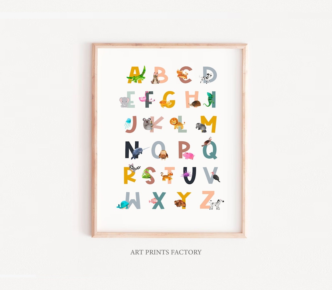 Alphabet Print, Educational Prints for Kids, Large Alphabet Wall Art ...