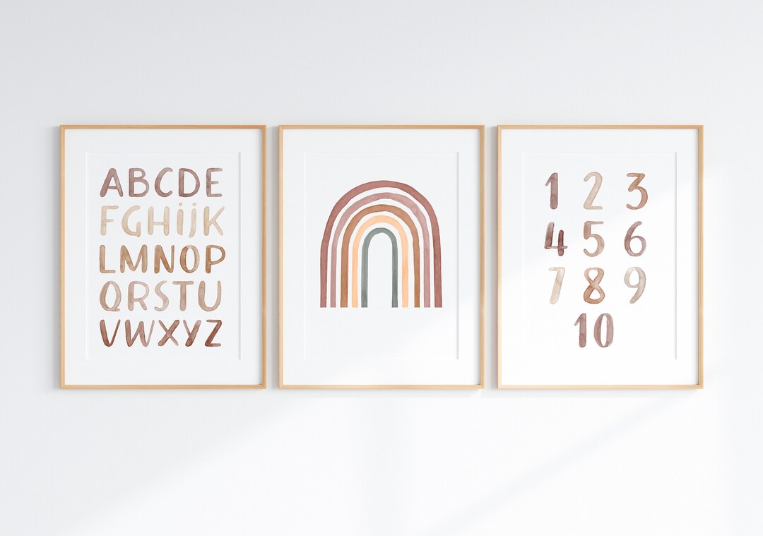 Alphabet Printable , Neutral Wall Art ABC Poster Alphabet Print Kids ...
