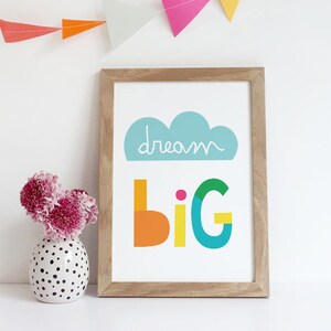 SALE Dream Big Kids Wall Art Printable, Kids Art Print, Nursery Print ...