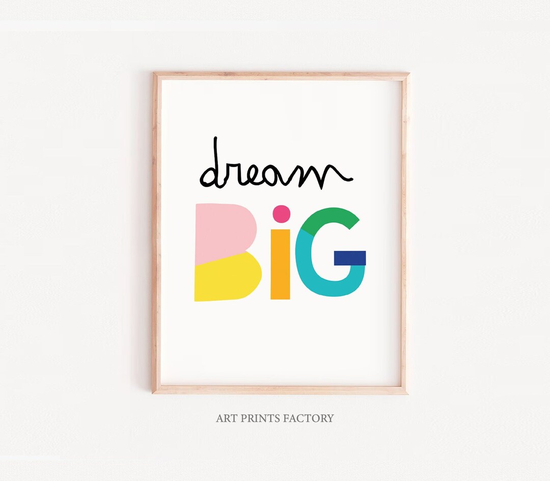 Dream Big Rainbow PRINTABLE Art,inspirational Quote,motivational ...