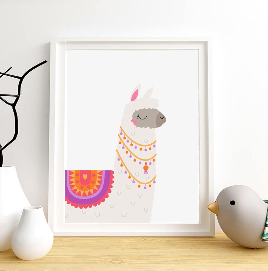 Llama Nursery Wall Art Llama Art Print Illustrated Llama | Etsy