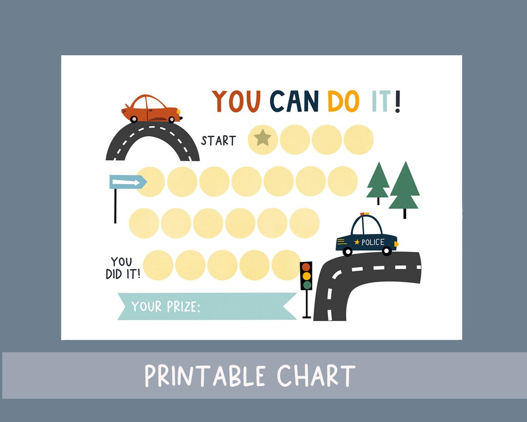 Cars & Transport Printable Reward Chart for Kids Chore Chart for Boys ...