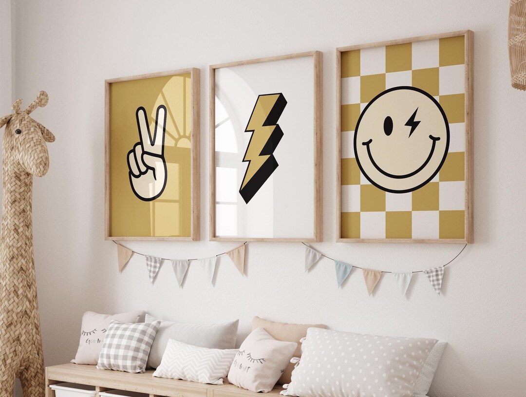 Mustard Smiley Face Print: Kids Room Decor (downloadable Print) - Etsy