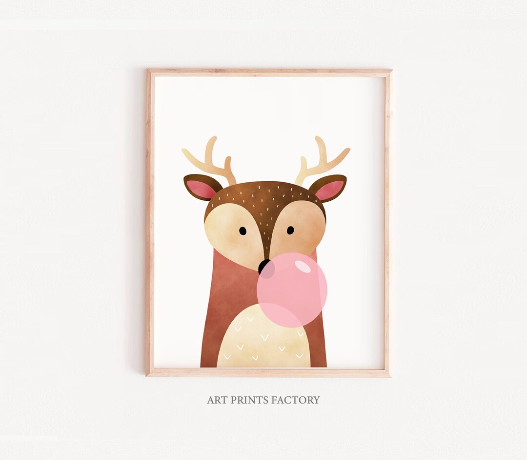 Deer Gum Print, Kids Nursery Decor (digital Download) - Etsy
