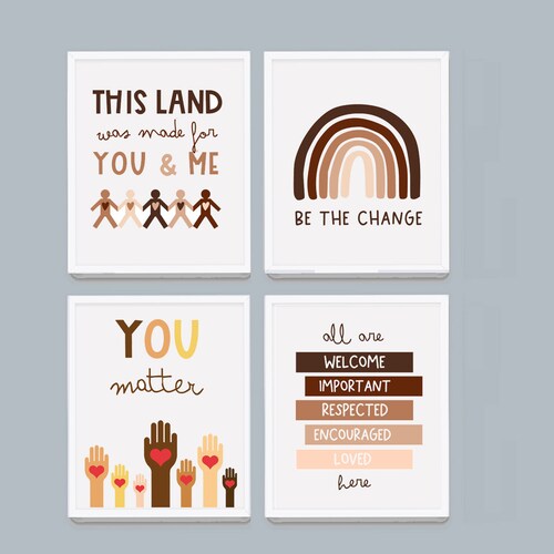 Inclusive Classroom Art Set of 6 Diversity Poster Human - Etsy