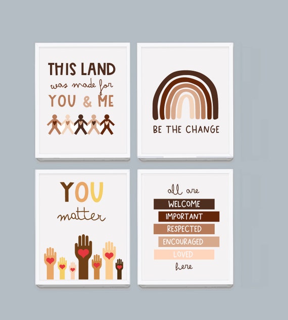 Inclusive Classroom Art set of 4Diversity PosterHuman | Etsy