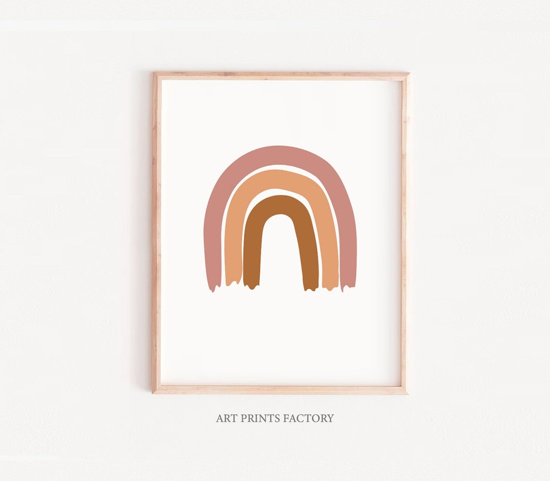 Rainbow Print, Boho Rainbow Print, Blush Rainbow Print, Neutral Rainbow ...