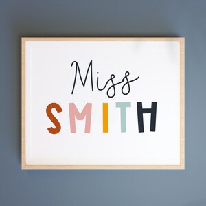 Custom Digital Download - Teacher Name Sign - Teacher Resources ...