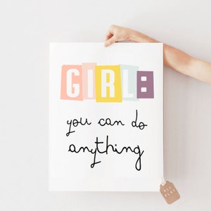 GIRL You Can Do Anything,girls Quotes, Sayings Wall Art, Printable ...
