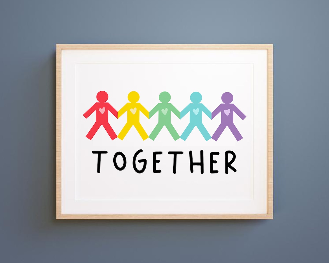 Diversity Wall Art: Rainbow Kids Print, Classroom Decor (digital Print ...