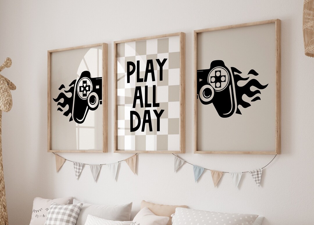 Gaming Prints, Gaming Poster, BOYS WALL DECOR, Gaming Wall Art, Set of ...