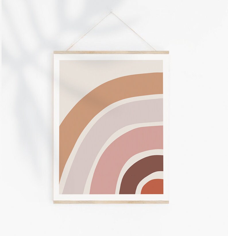 Earthy rainbow Art Print Instant Printable handdraw Rainbow | Etsy