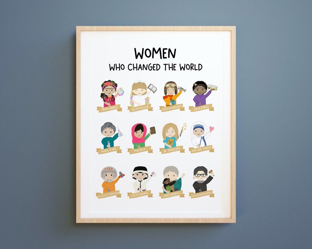 Influential Women in History Art Print: Girls Room Decor (digital ...