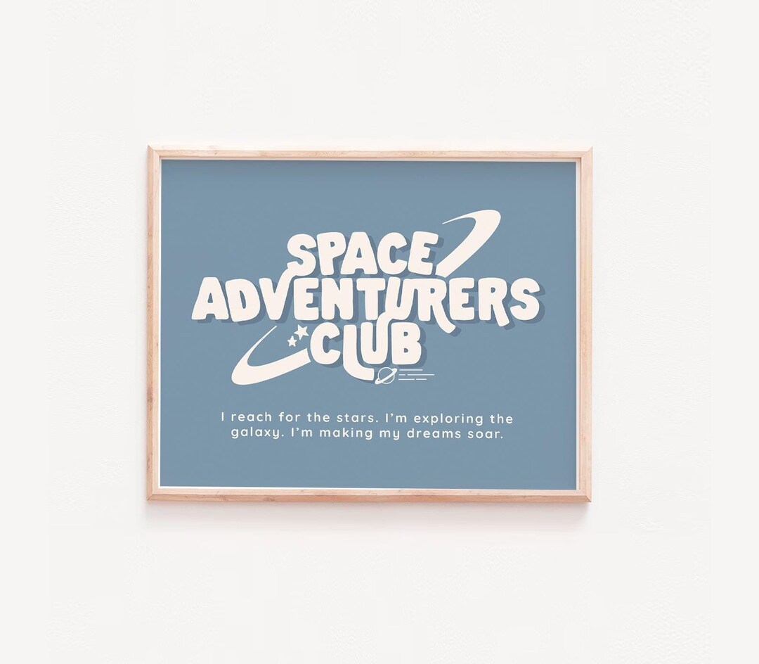 Space Adventurers Club Print: Boys Nursery Decor (digital Download) - Etsy