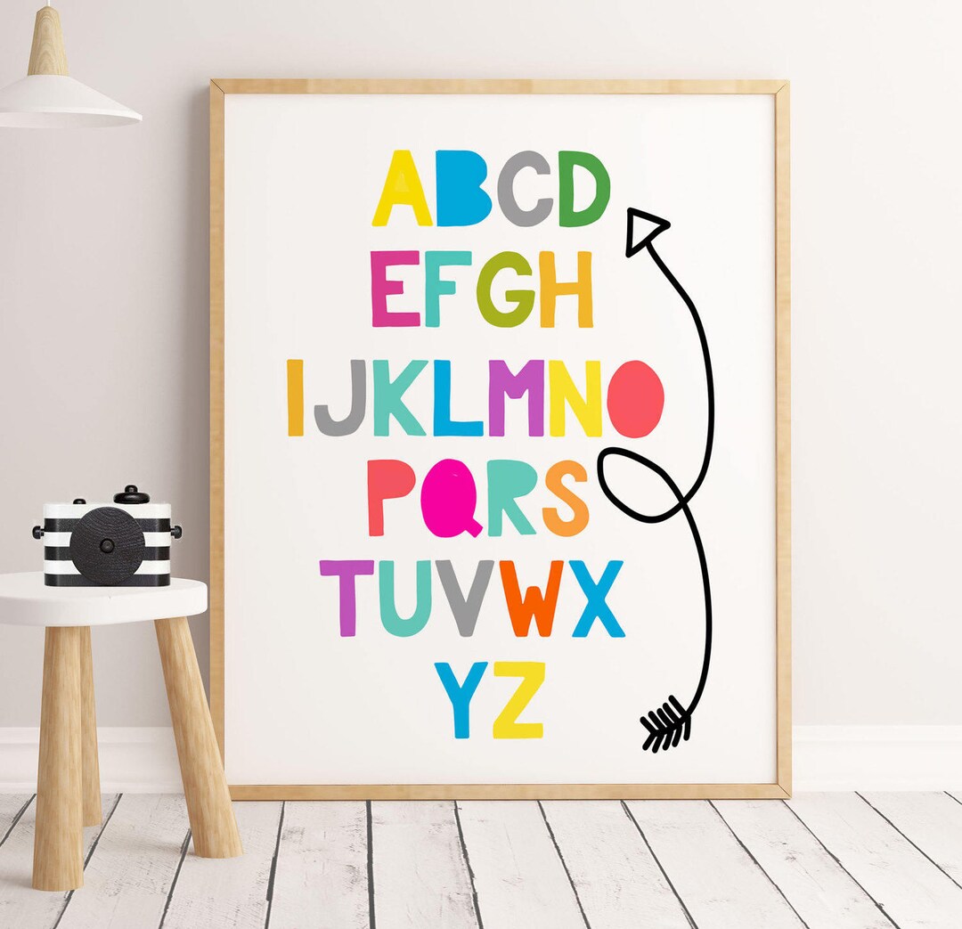 Alphabet Arrow Poster Colorful Nursery Wall Decor ABC Art - Etsy