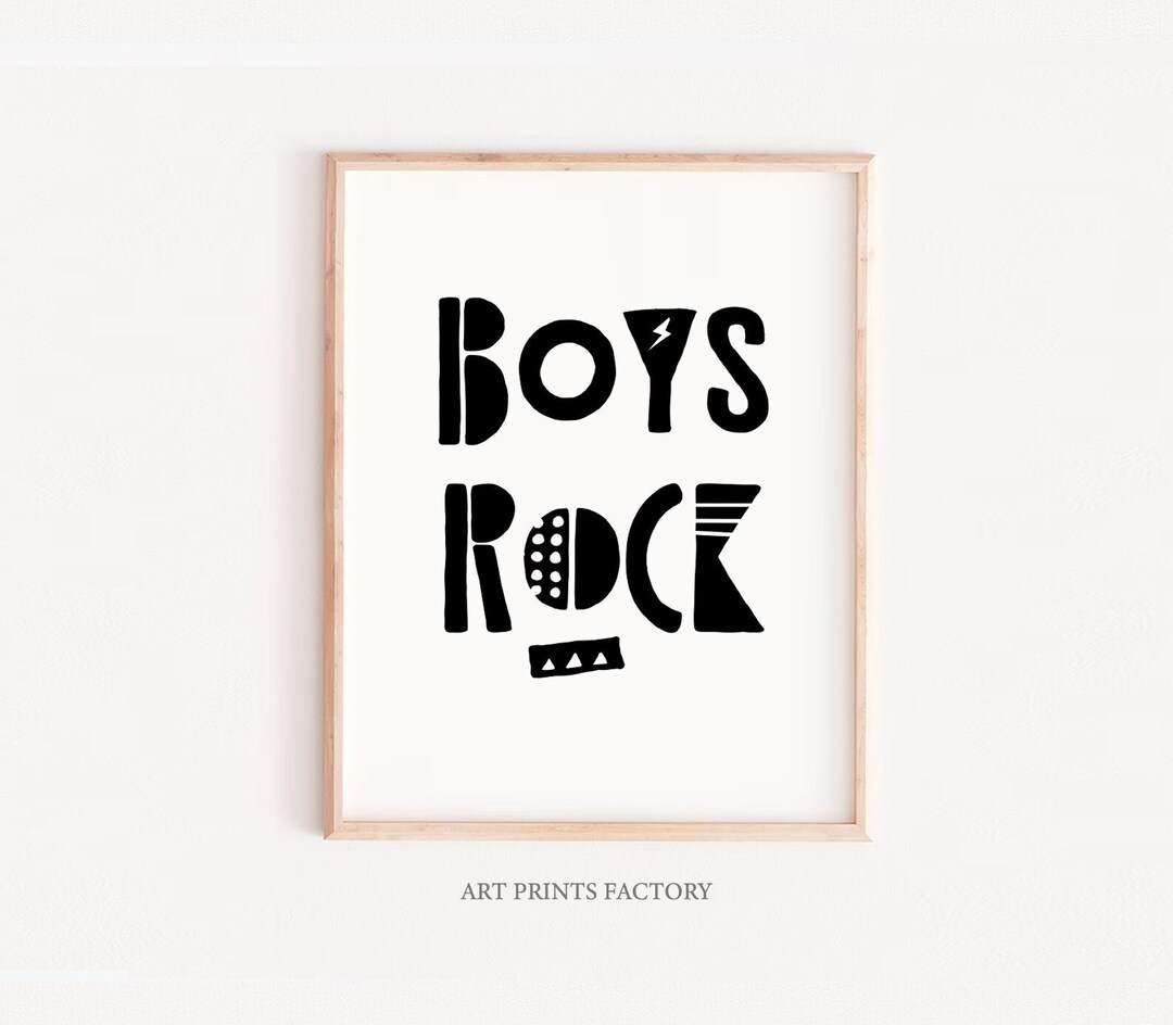 BOYS ROCK Print, KIDS Poster, Kid's Room Decor, Printable Digital ...