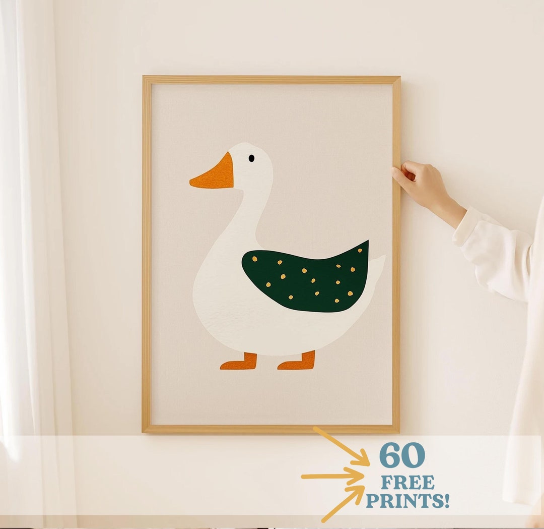 Silly Goose Print, Trendy Wall Art, Boy Decor, Retro Wall Art, Cool ...