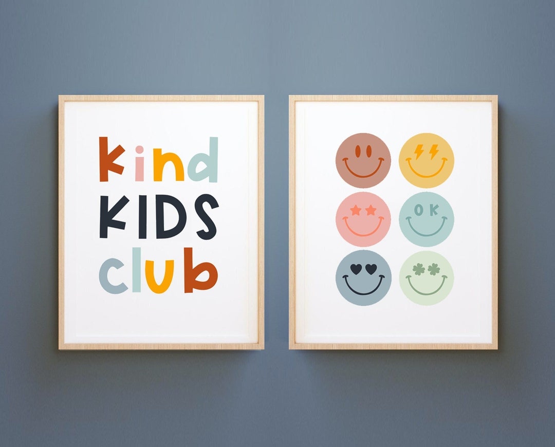 Kind Kids Club Print, Kids Affirmation,wall Art Posters, Boho Classroom ...