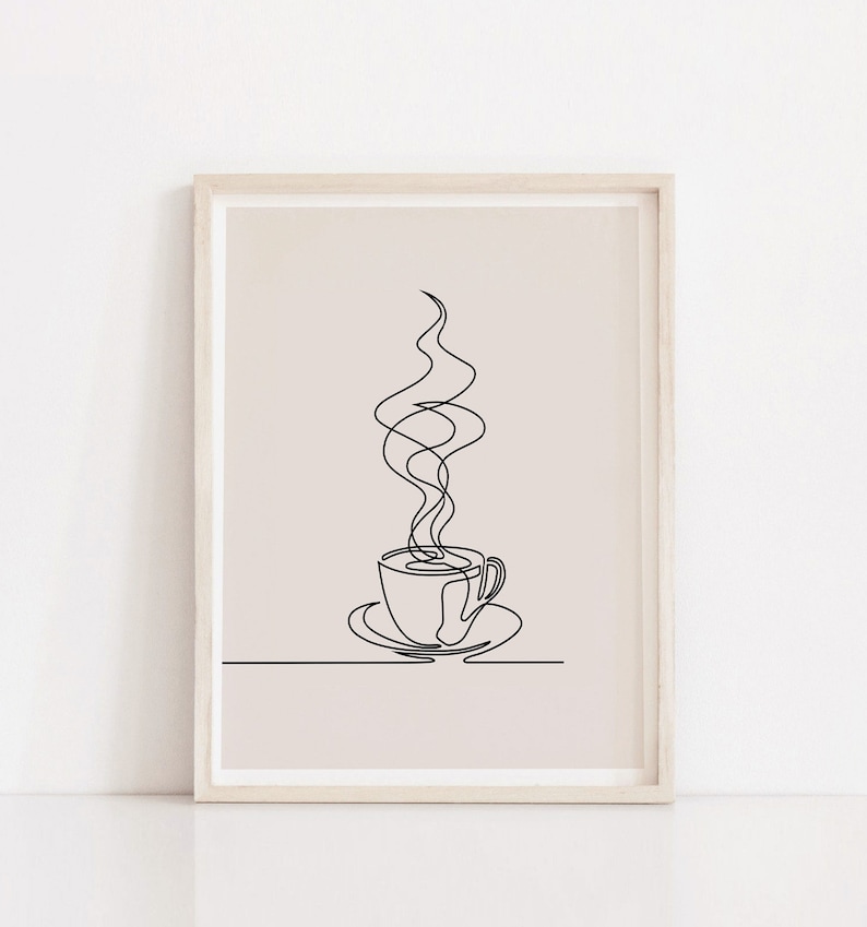 Minimal Coffee Print Coffee Prints Modern Wall Artcoffee - Etsy