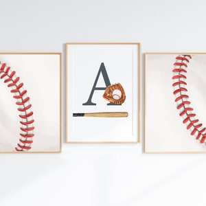 Boys Room Decor, CUSTOM Letter Baseball Print Set, Printable Baseball ...