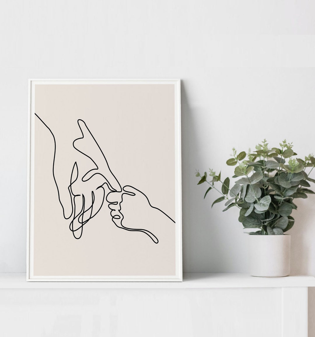 PRINTABLE WALL ART One Line Drawing Print Hands One - Etsy