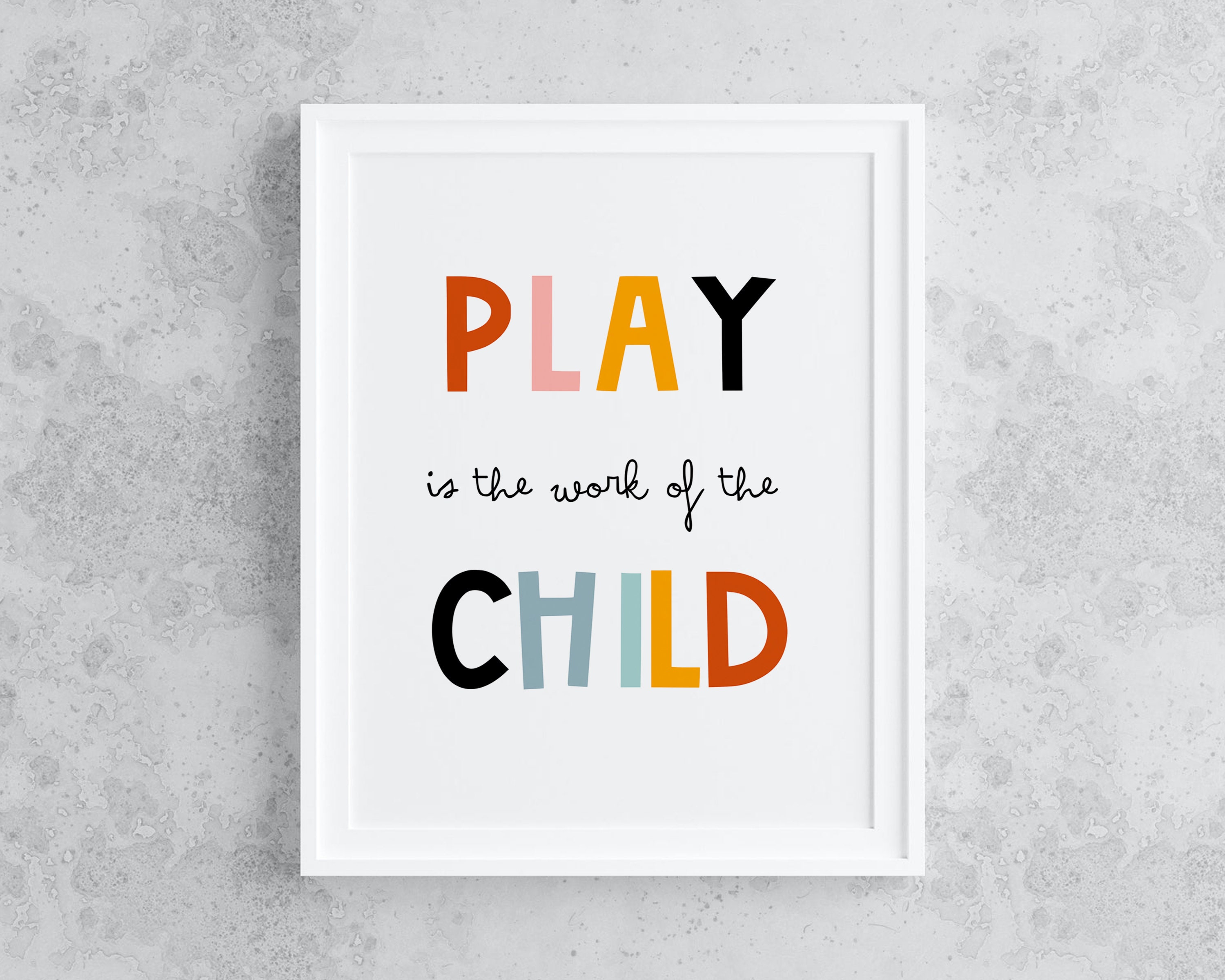 Montessori Printable Poster Play is the Work of the Child | Etsy