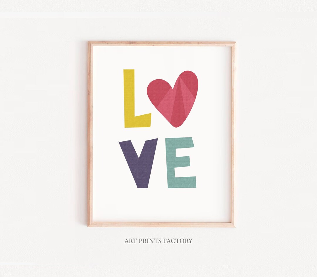 LOVE Art Print, Multicolor Kids Wall Decor (digital Download) - Etsy