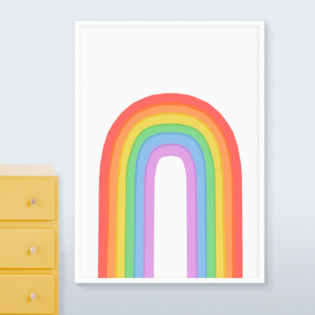 Rainbow Modern Print Rainbow Art Print Nursery Wall Art - Etsy