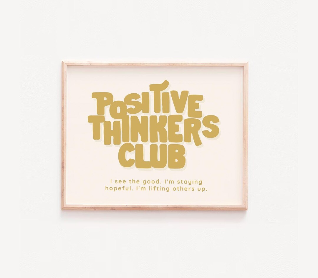 Positive Thinkers Club Print, Classroom Art,kids Room Art,downloadable ...