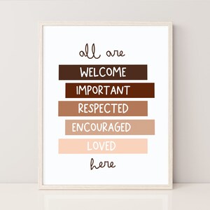 Equality Poster, Kindness Matters, All Are Welcome Here,diversity ...