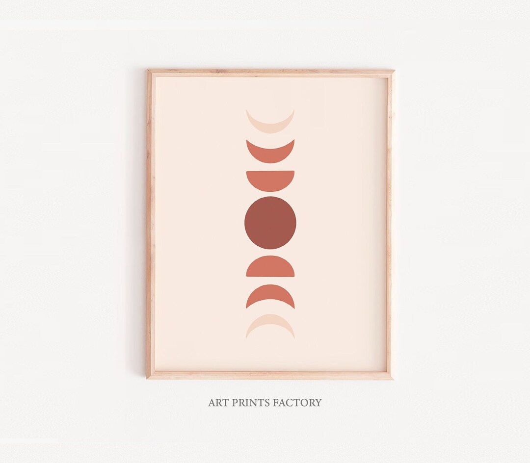 Minimalist Wall Art, Moon Phase, Mauve, Blush Pink, Terracotta Home ...
