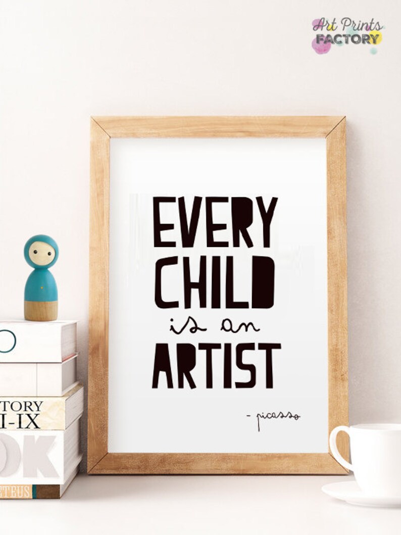 Every Child is an Artist Picasso Print Poster INSTANT DOWNLOAD - Etsy