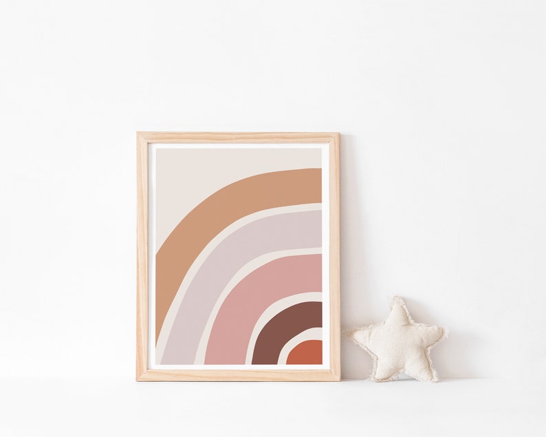 Earthy Rainbow Art Print Instant Printable Handdraw Rainbow - Etsy