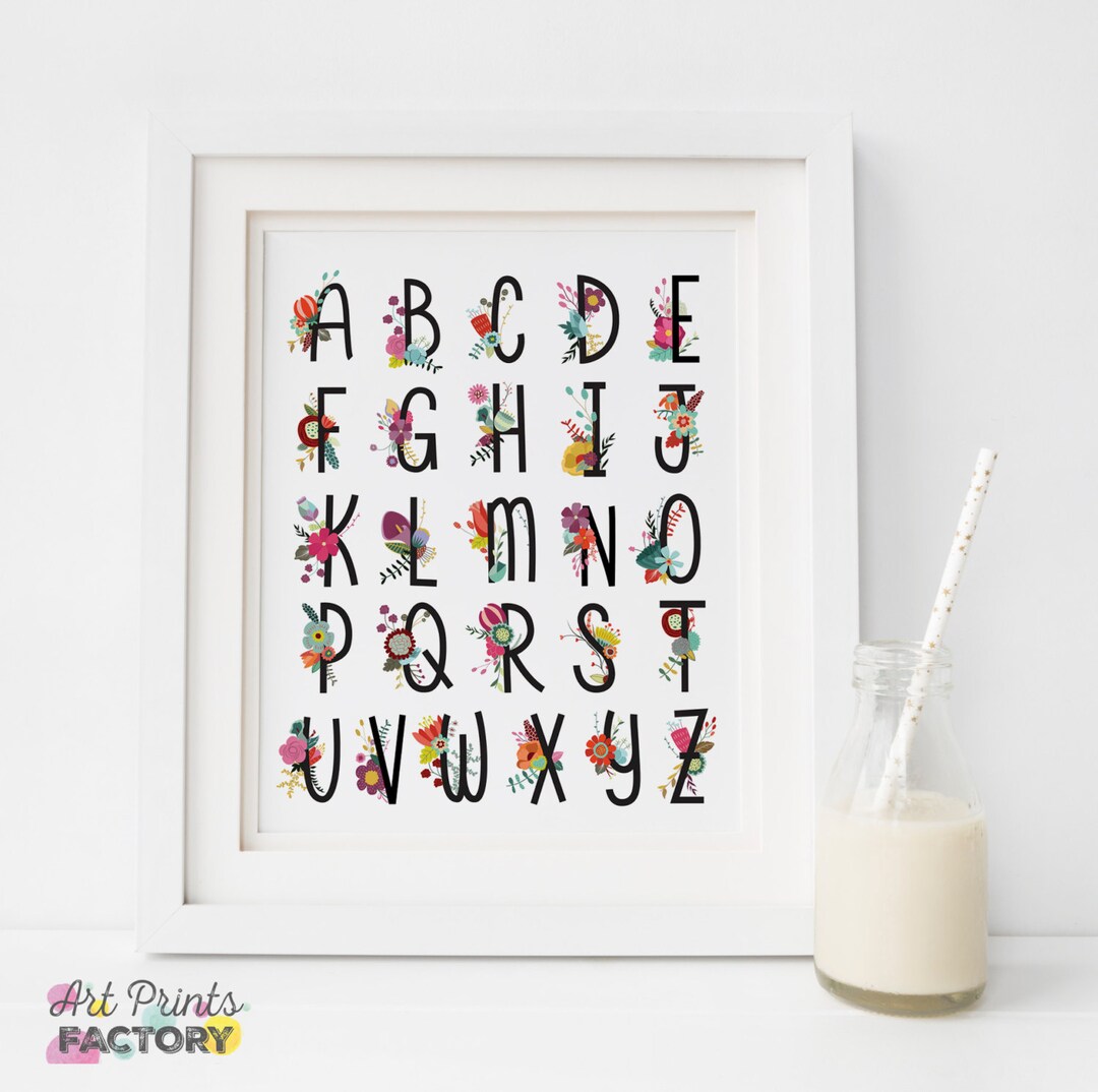 PDF NURSERY GIRL Print Alphabet Flowers Girls Alphabet - Etsy