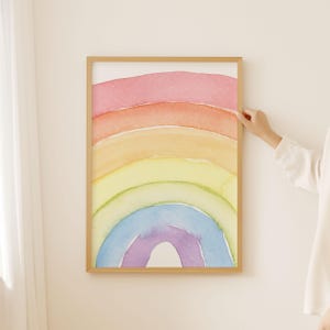 Watercolor Rainbow Poster, Set of 3 Prints, Nursery Prints, Rainbow ...
