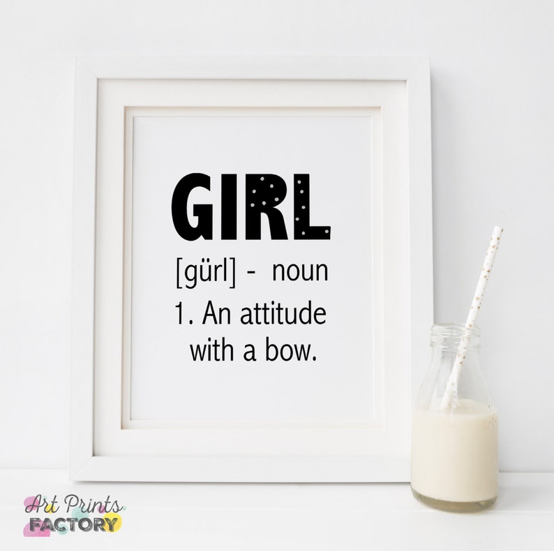 Definition girl Wall Print Girls Room Decor Printable - Etsy