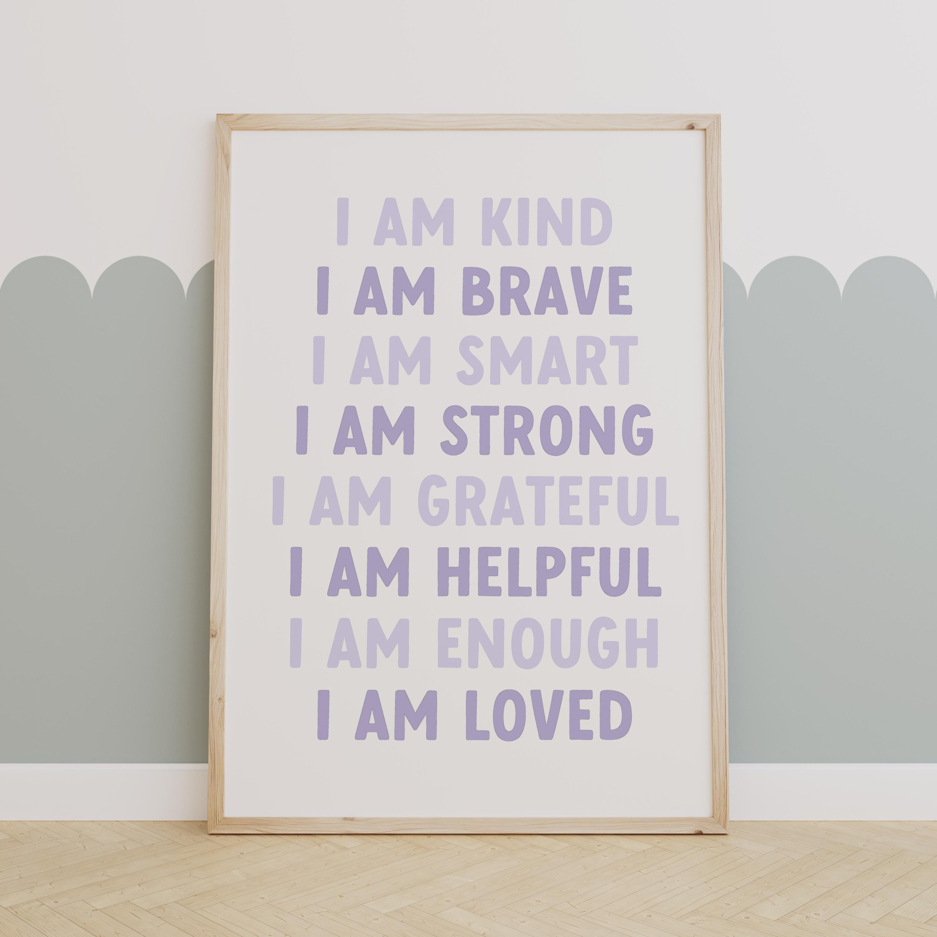 Purple Pastel Affirmation Poster: Girls Room Decor (digital Download ...