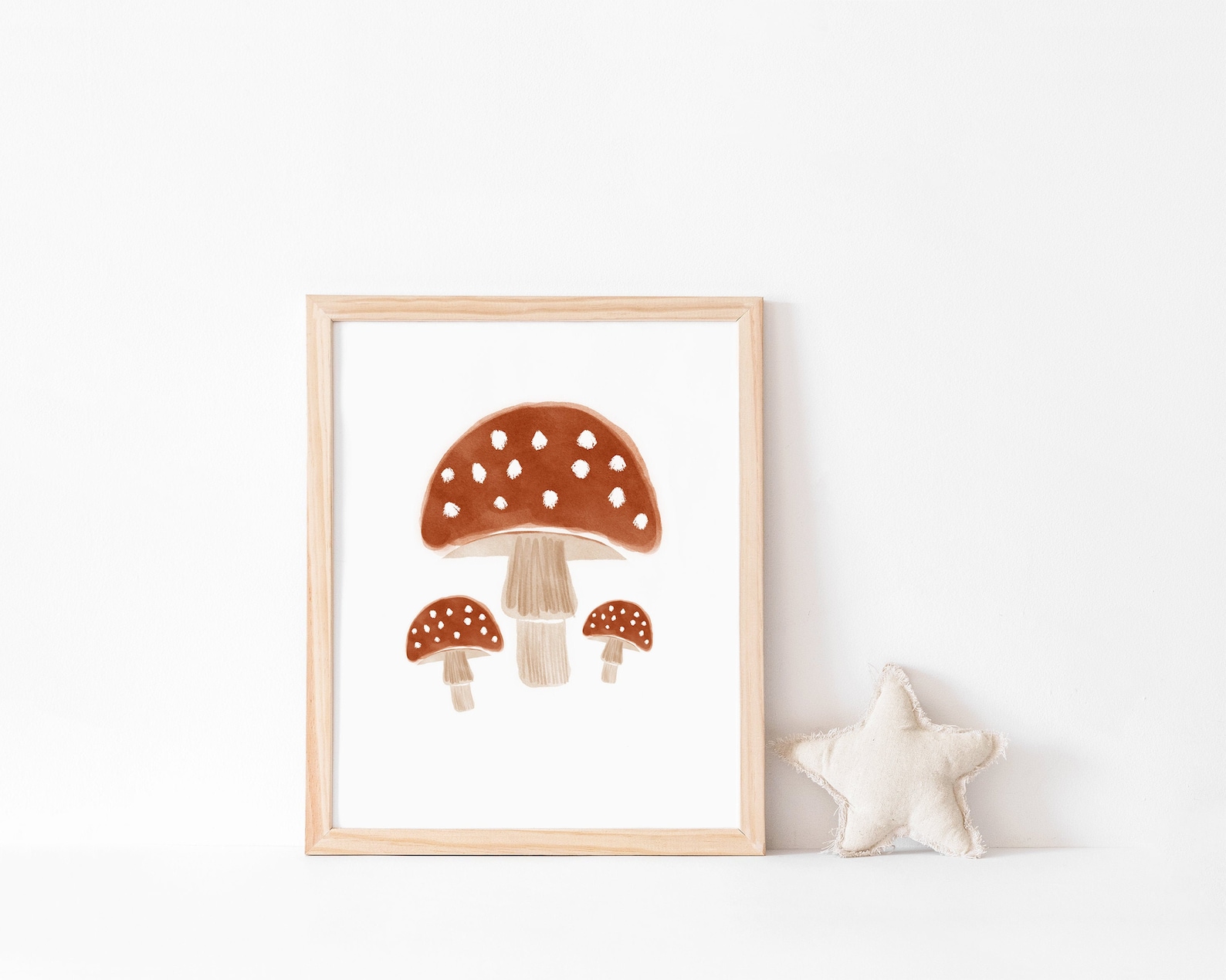 Red Mushroom Print Mushroom Art Print Girls Wall Art - Etsy