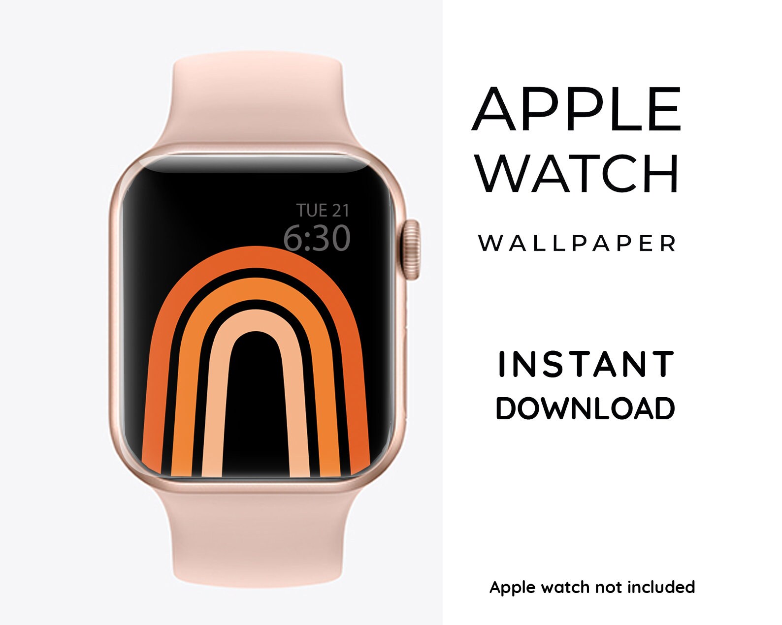 Apple Watch Face Wallpaper With Abstract Rainbow and Black - Etsy