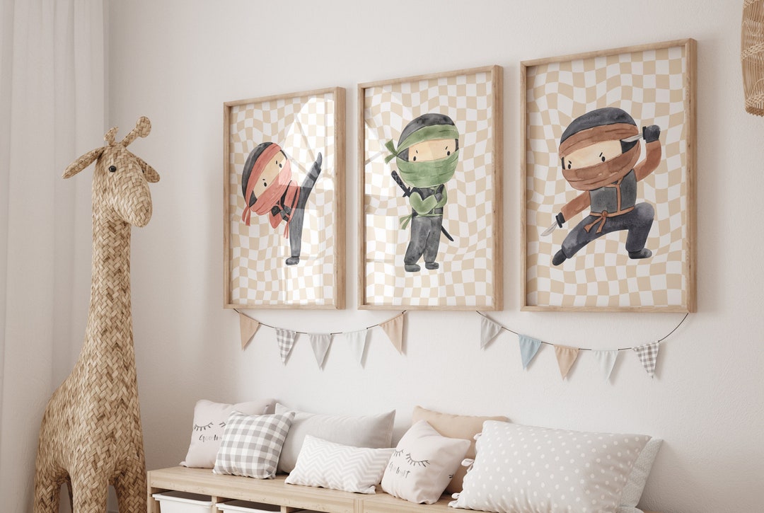 Ninja Kids Art Prints: Boys Room Decor (set of 3) (digital Download) - Etsy