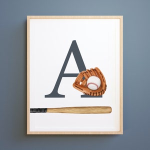 Boys Room Decor, CUSTOM Letter Baseball Print Set, Printable Baseball ...