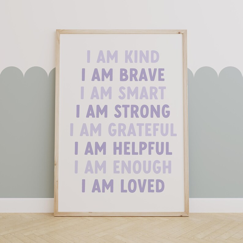 Purple Pastel Affirmation Poster: Girls Room Decor (digital Download ...